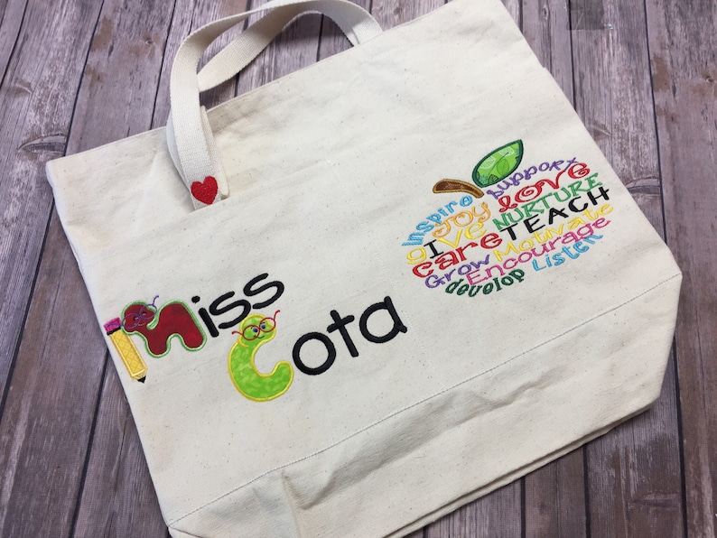 Custom Canvas Teacher Bag | Etsy
