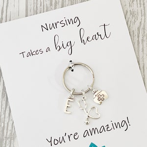 Nursing Keyring, Personalised Keyring, Initial Letter Keyring ...