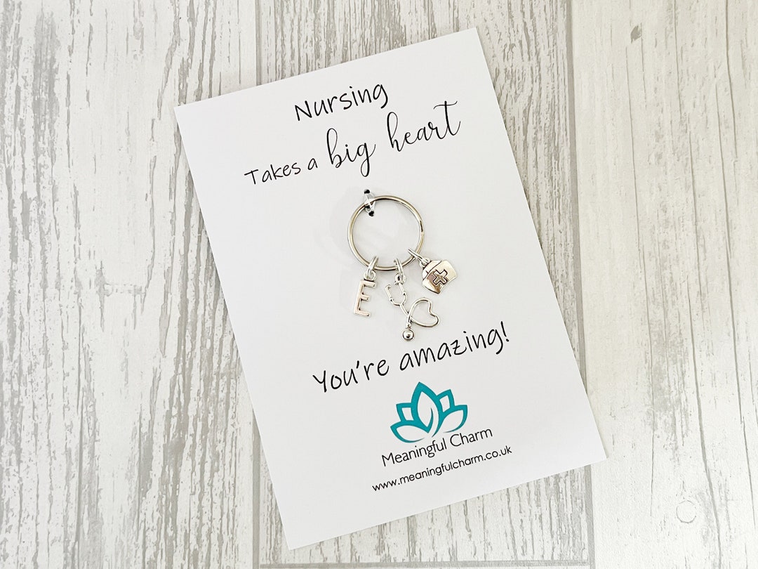 Nursing Keyring, Personalised Keyring, Initial Letter Keyring ...