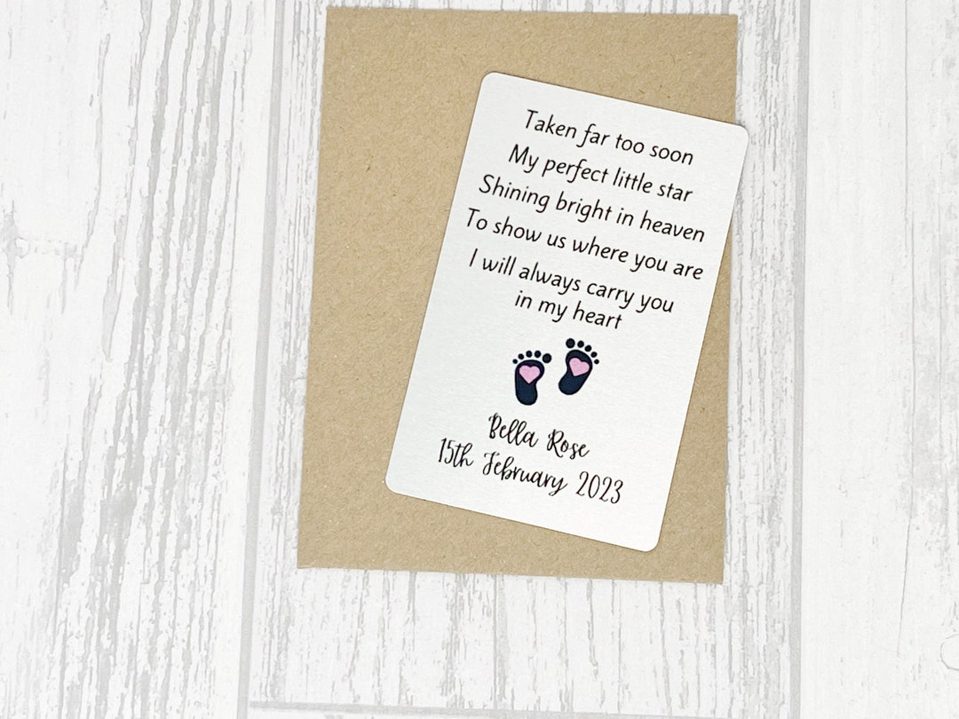 Angel Baby Memorial Card, Memento, Memorial, Baby Loss, Custom ...