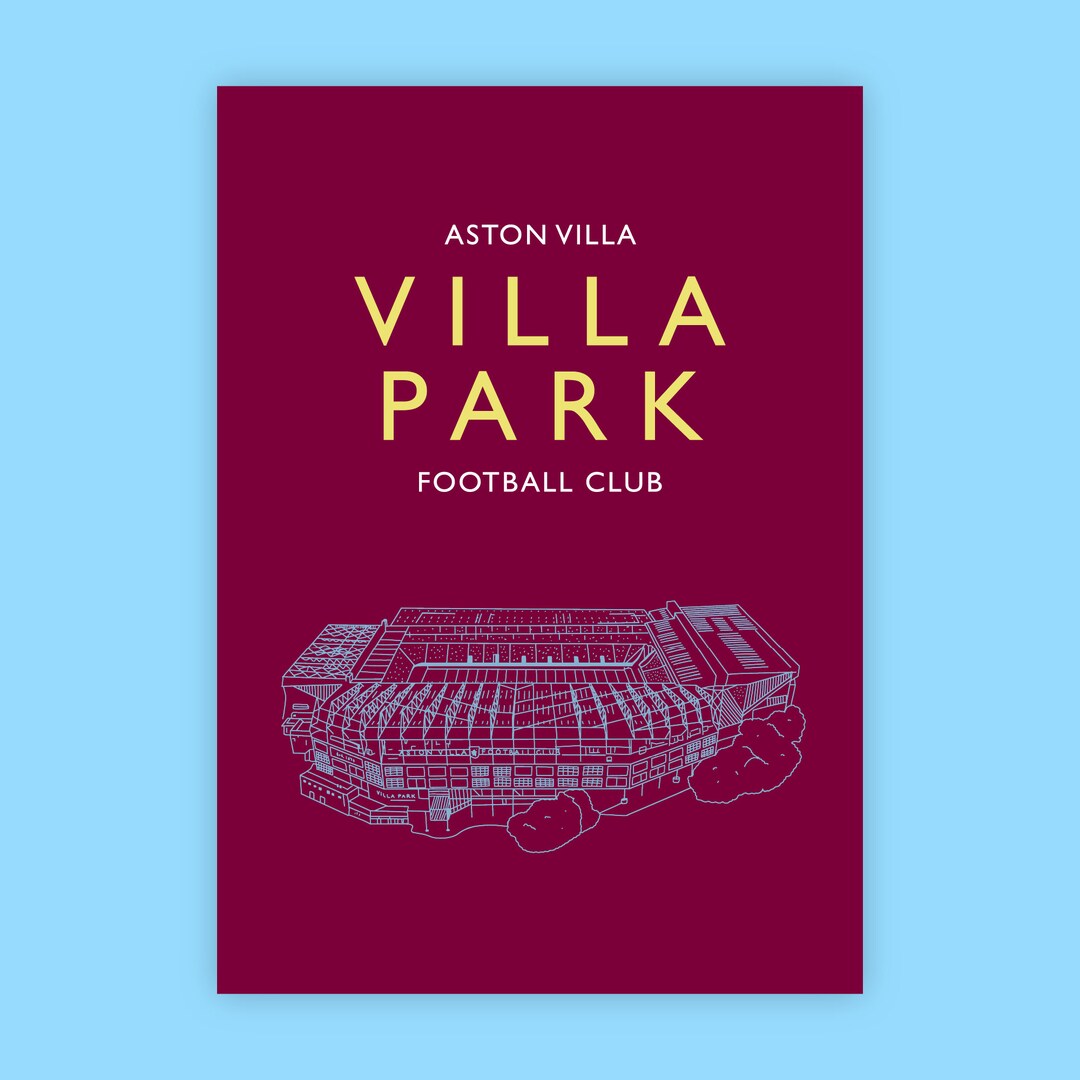 Aston Villa Wall Art Print / DIGITAL DOWNLOAD / Villa Park Stadium ...
