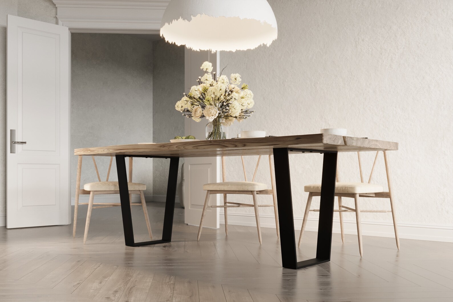 Table Legs Table Frame Table Skids Table Feet Steel Metal Black ...
