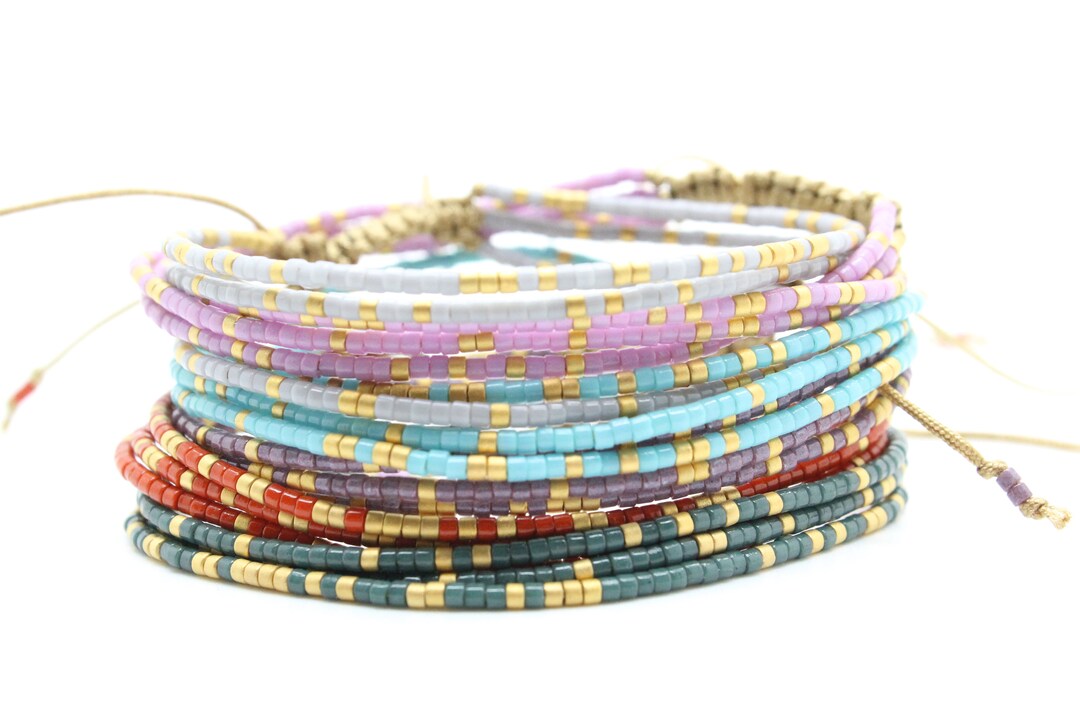 3 Strand Bracelet on Nylon Cord - Etsy