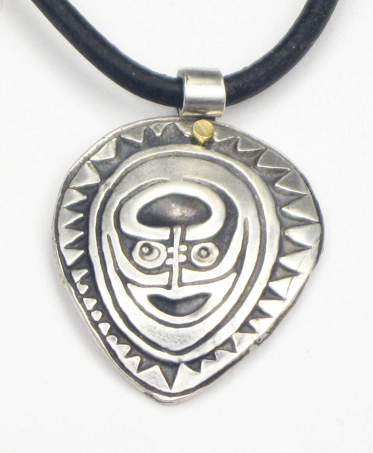 Maori Shaman Ancestral Tribal Spirit Shield Fine Silver Pendant Gift ...