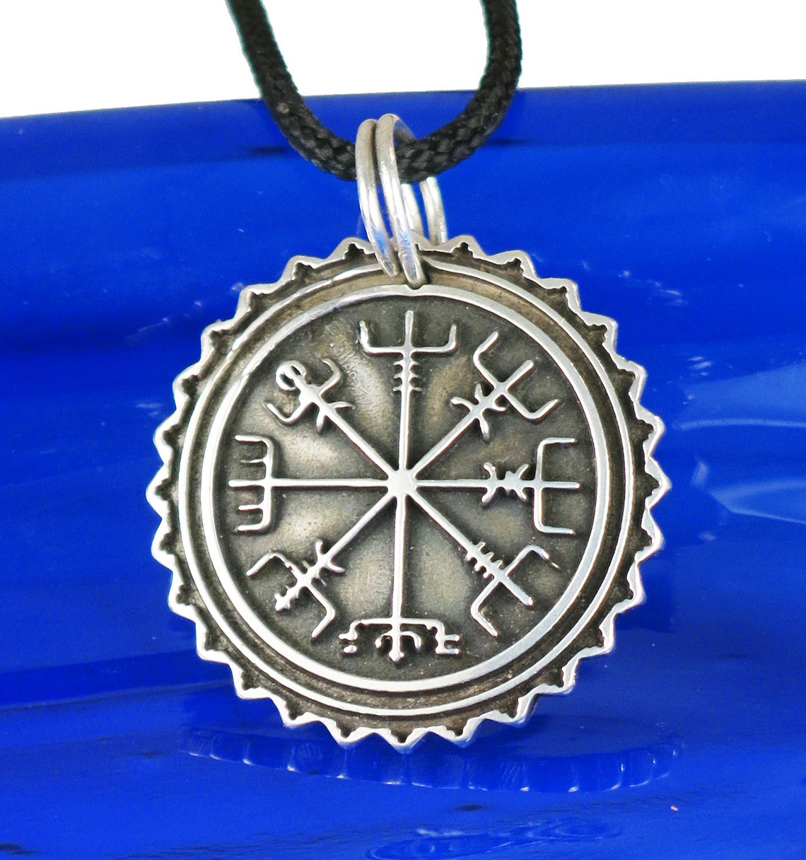 Viking Vegvisir Nautical Compass Protection Sterling Silver Pendant ...
