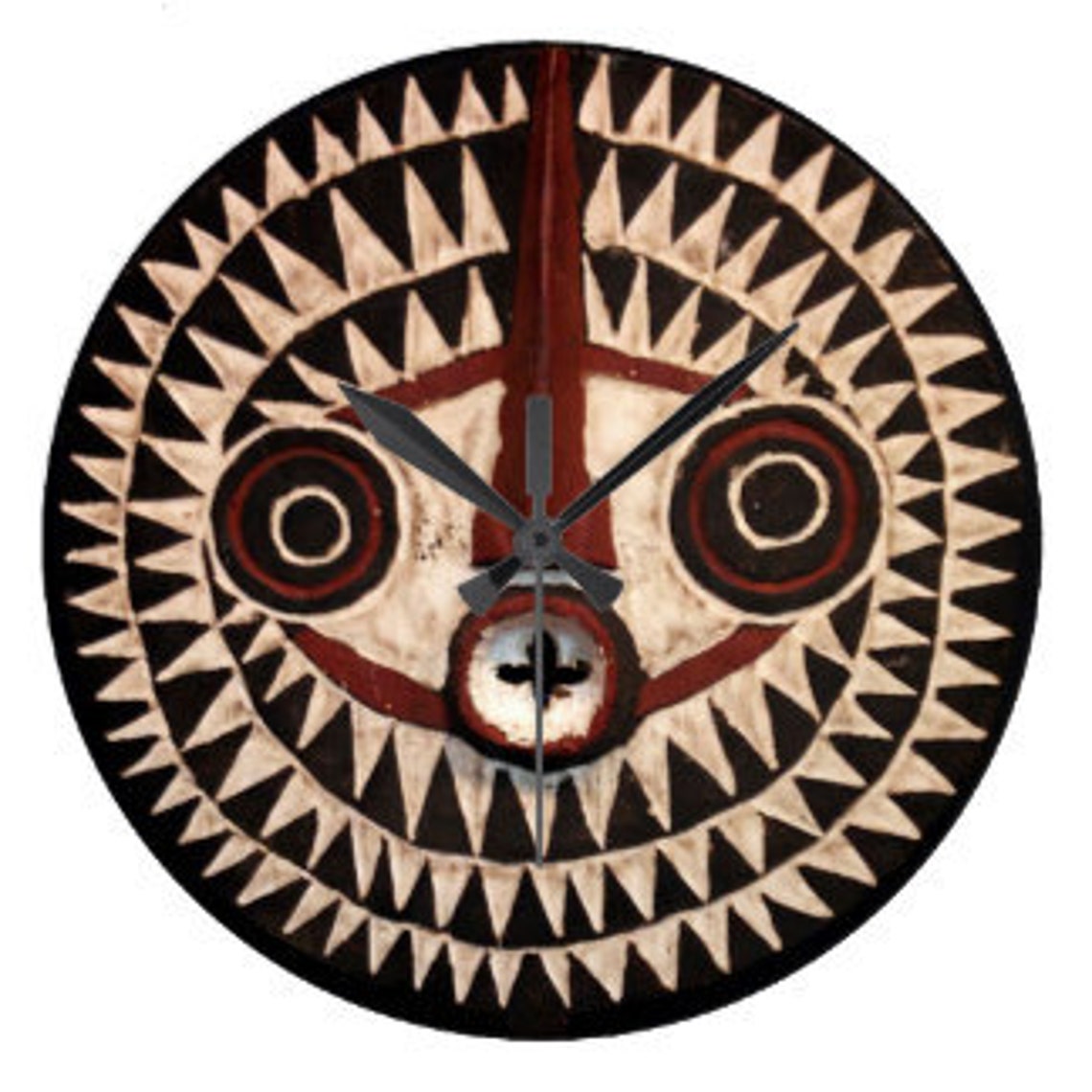 African Mask Acrylic Wall Clock Gift Battery Wall Clock Tribal Mask ...