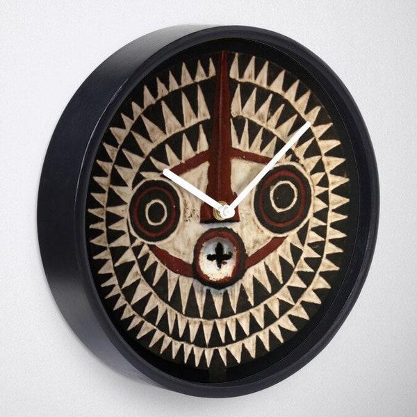 African Mask and Wall Clock - Etsy