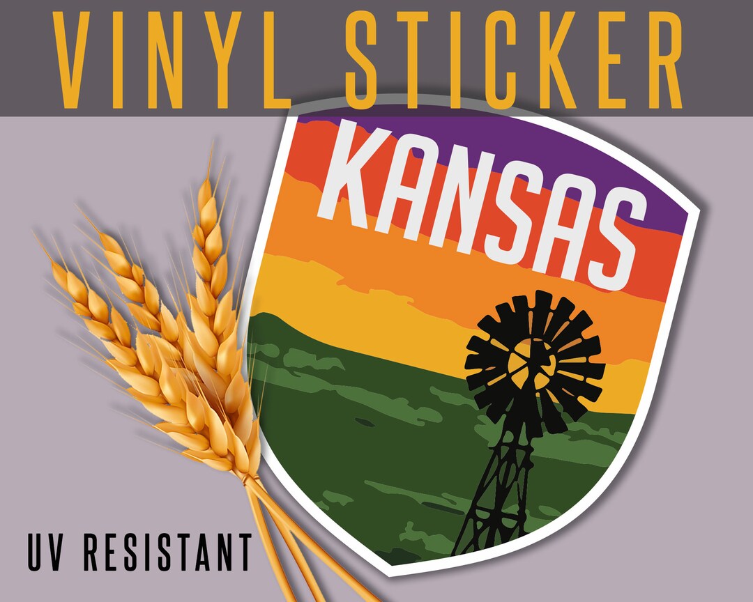 Vinyl Kansas Sticker 3x2.5 - Etsy