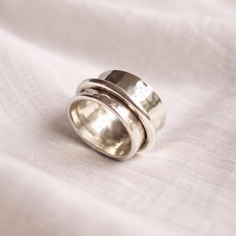 Handmade Sterling Silver Spinner Ring – Meditation Worry Ring, Fair ...