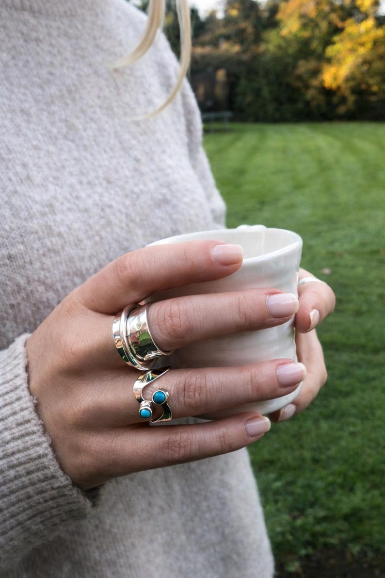 Handmade Sterling Silver Spinner Ring – Meditation Worry Ring, Fair ...