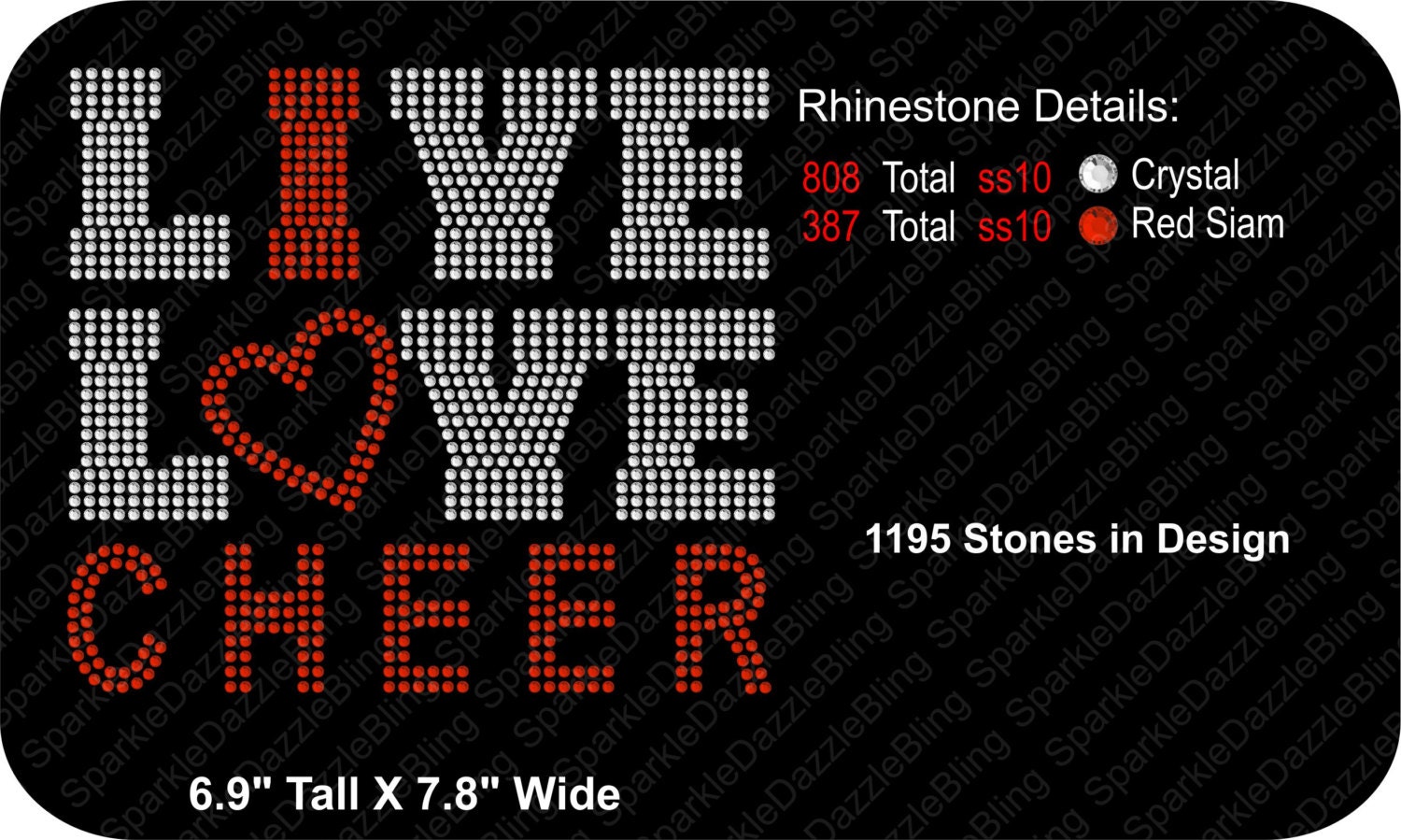 Cheerleader Cheerleading Cheer Rhinestone Template Pattern Instant ...