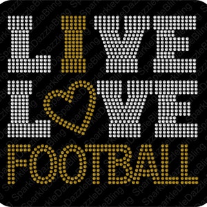 Football Rhinestone Template Instant Download Live Love Football Heart ...