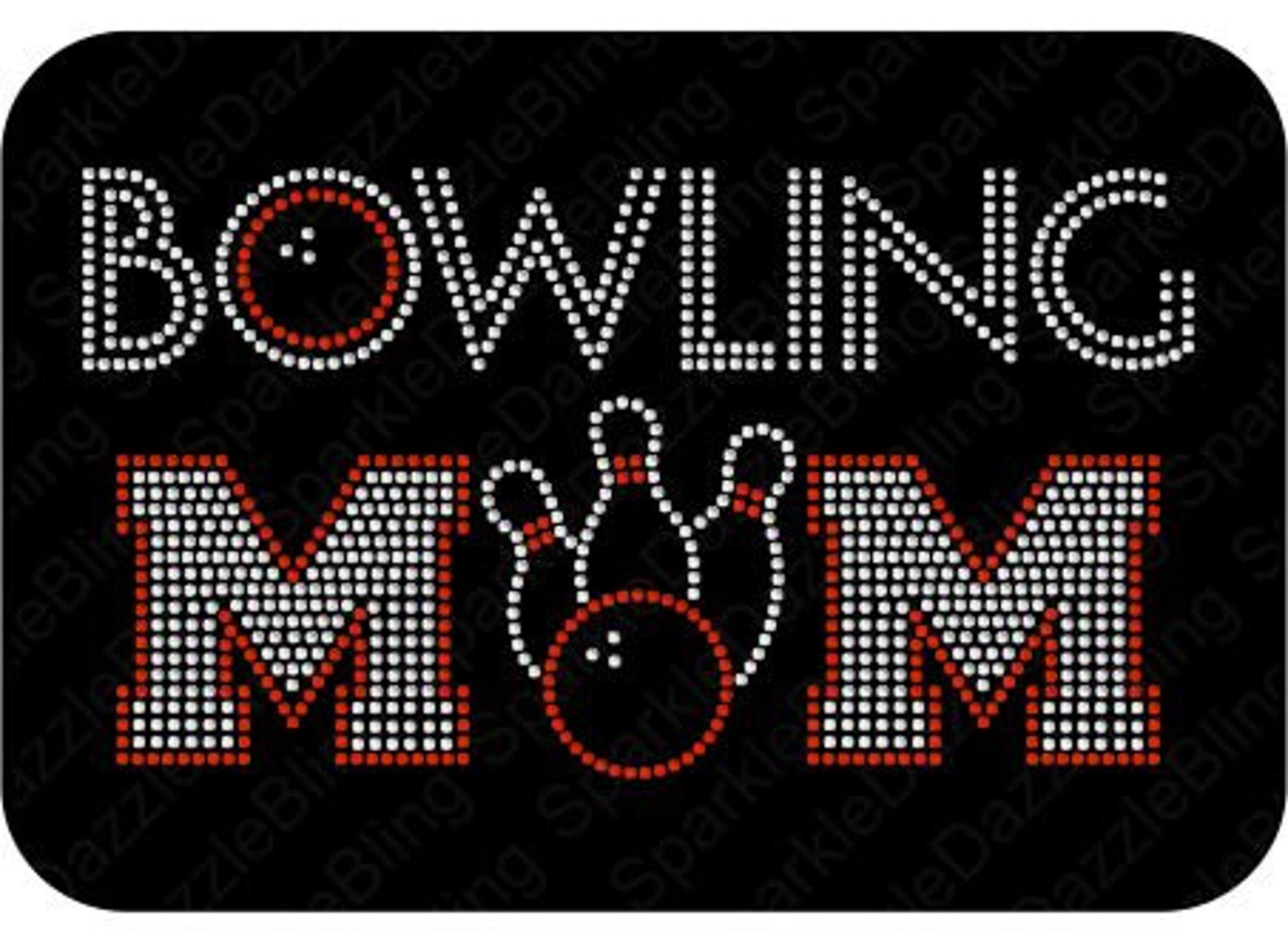 Bowling Mom Rhinestone Template Instant Download Live Love Bowling Ball ...
