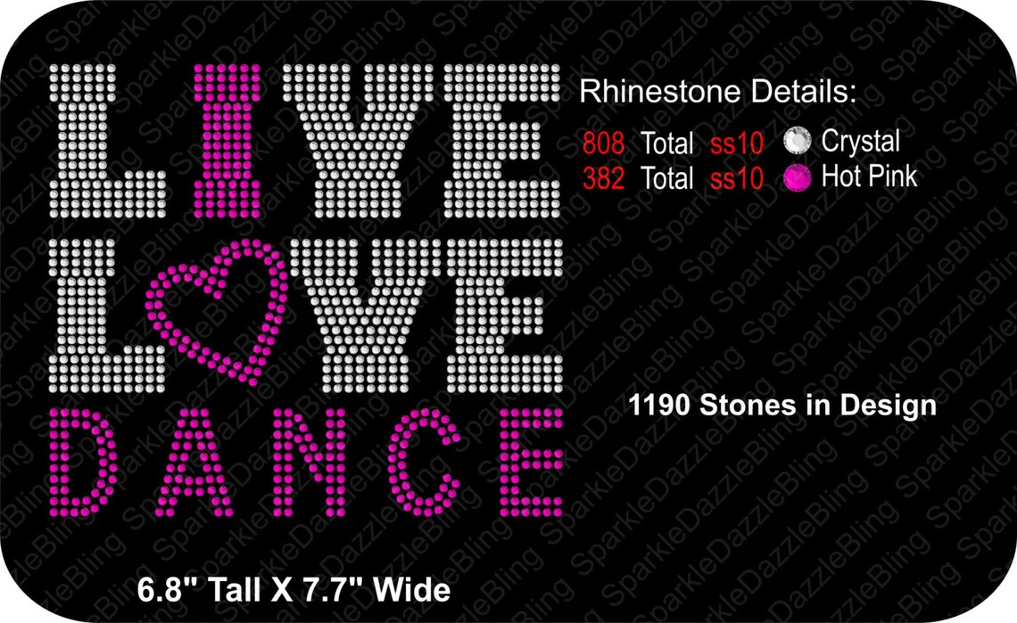 Dance Dancer Dance Team Rhinestone Template Instant Download Live Love ...