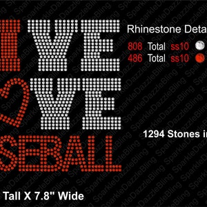 BASEBALL Rhinestone Template Instant Download Live Love Baseball Heart ...