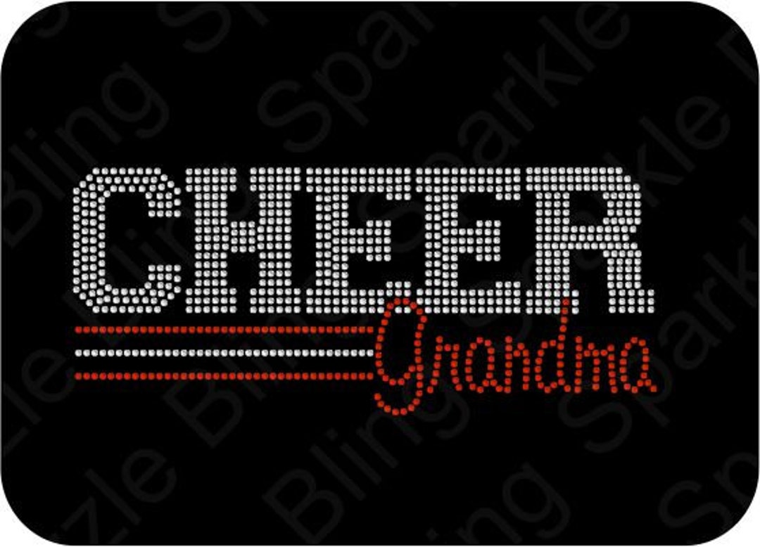 Cheerleader Cheerleading Cheer Grandma Text With Rhinestone Template ...