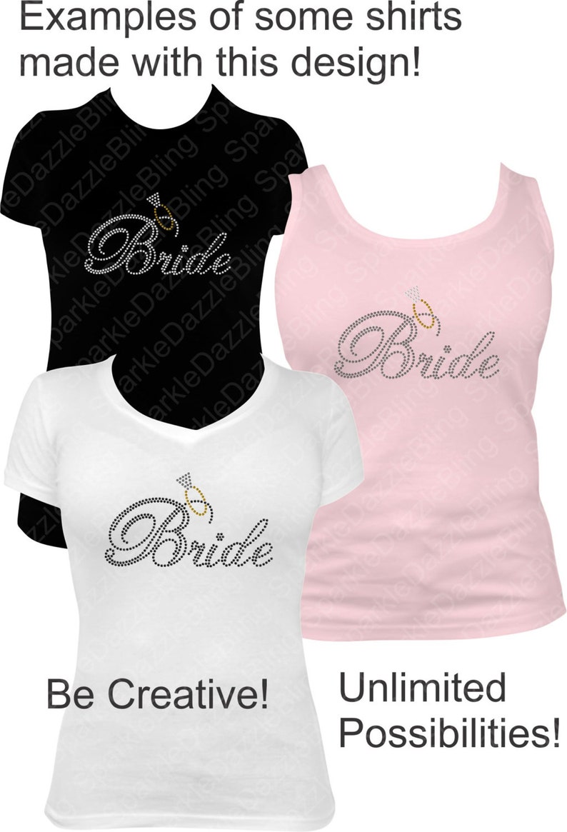 BRIDE and Ring Wedding Rhinestone Template Instant Download Cut File - Etsy