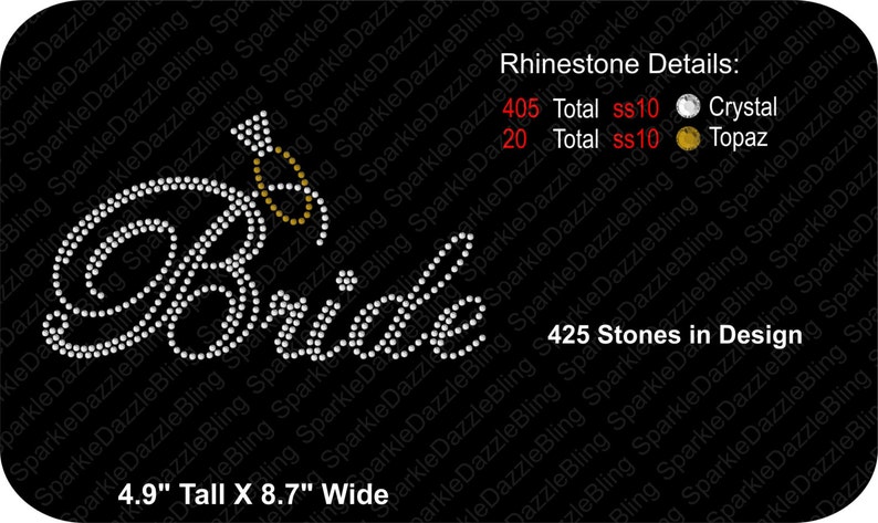 BRIDE and Ring Wedding Rhinestone Template Instant Download Cut File - Etsy