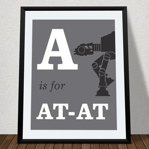 A is for AT-AT Digital Printable Baby Geek Nursery Star - Etsy