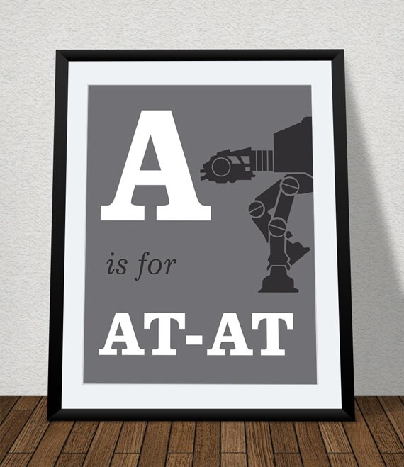 A is for AT-AT Digital Printable Baby Geek Nursery Star - Etsy