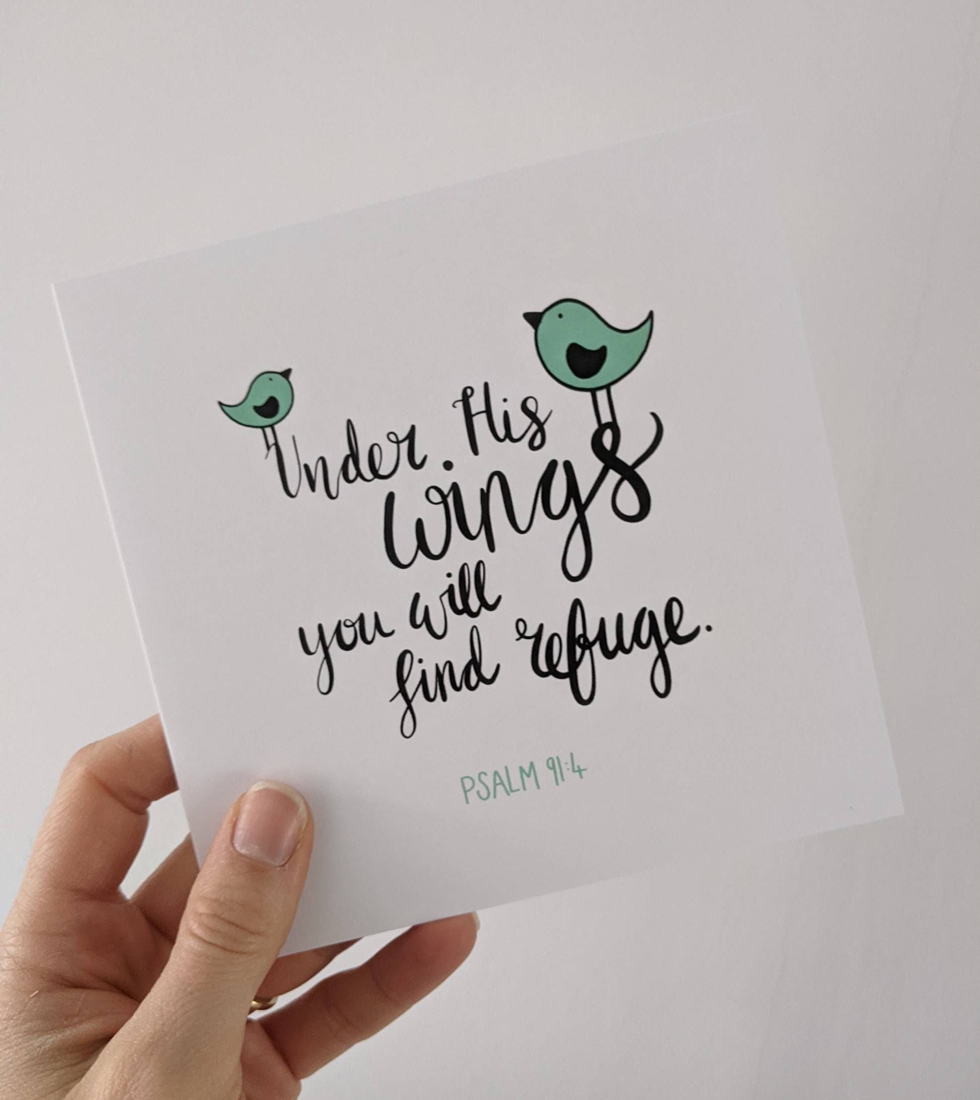 Under His Wings - Greeting Card - Etsy UK