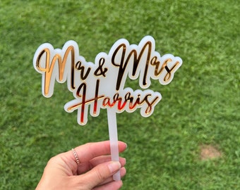 Mr & Mrs Cake Topper Various Sizes and Colours - Etsy