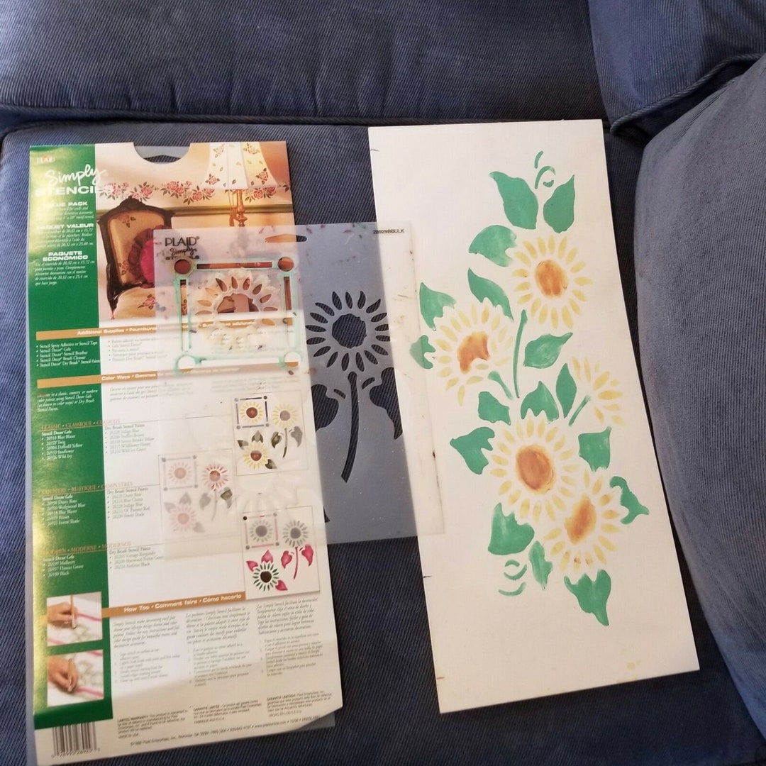 Simply Stencils Plaid Enterprises Sunflowers Summer Garden Cottage ...