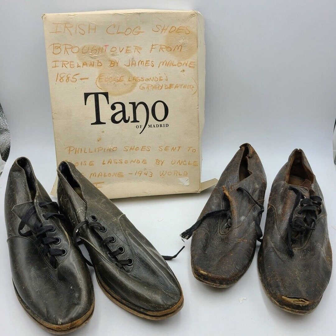 Vintage Tano Irish Clogging Shoes Wide Wood Soles Brown Two - Etsy