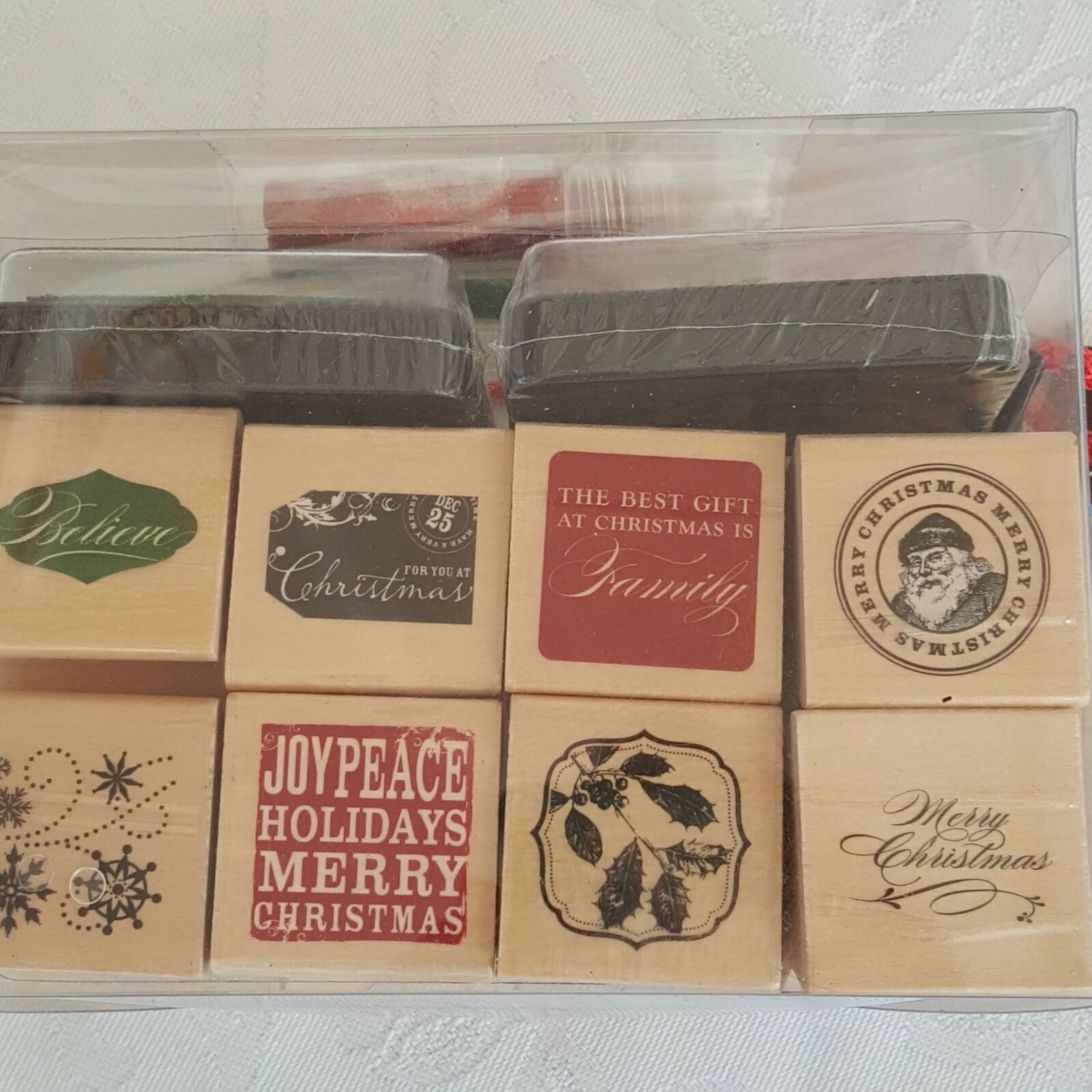 Recollections Stamp Set Christmas 20 Piece 16 Stamps 2 Ink Pads 2 ...