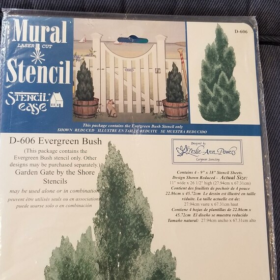 Stencil Ease D606 Evergreen Bush Stencil Garden Gate Border | Etsy