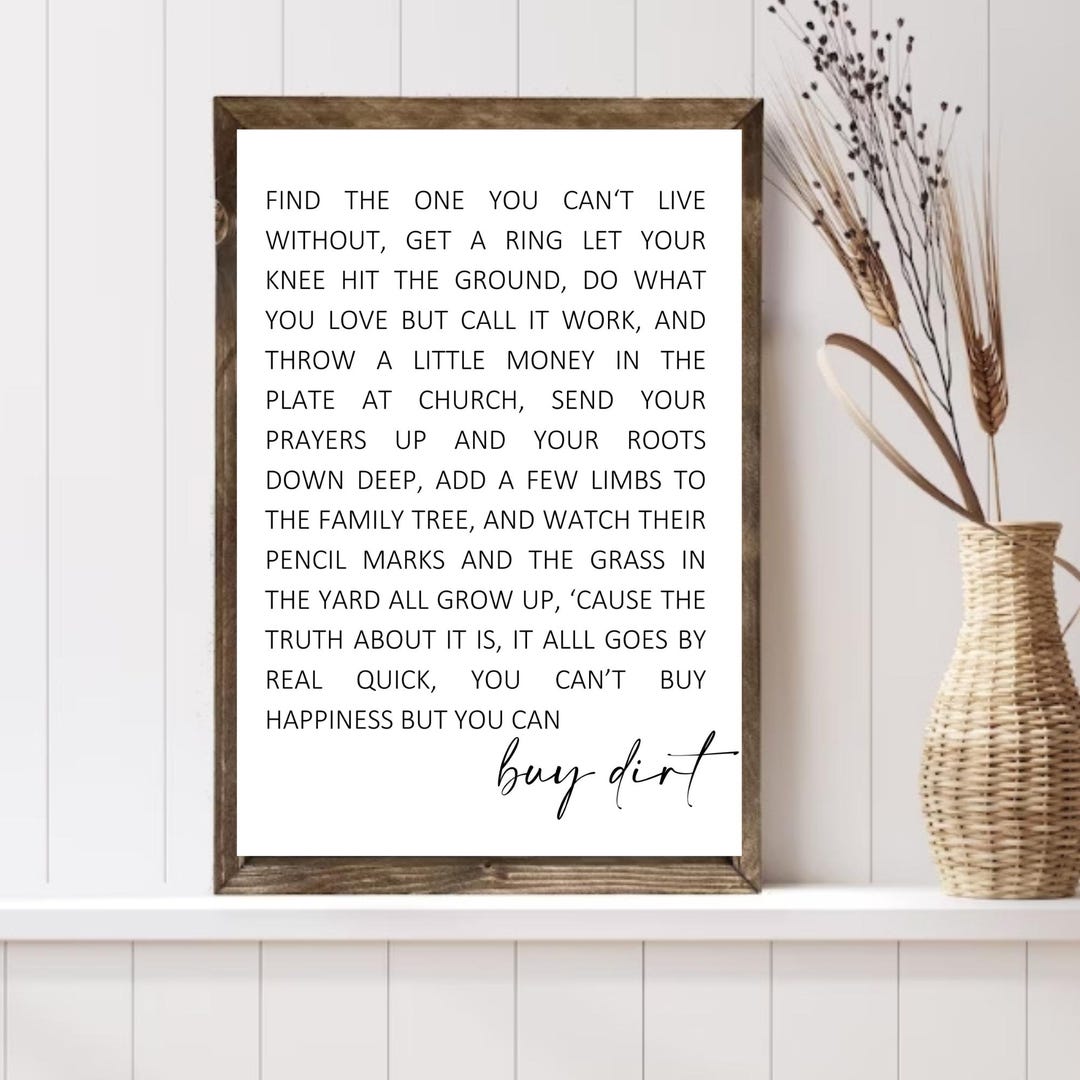 Buy Dirt L Buy Dirt Wall Art L Digital Download L Luke Bryan L Song ...