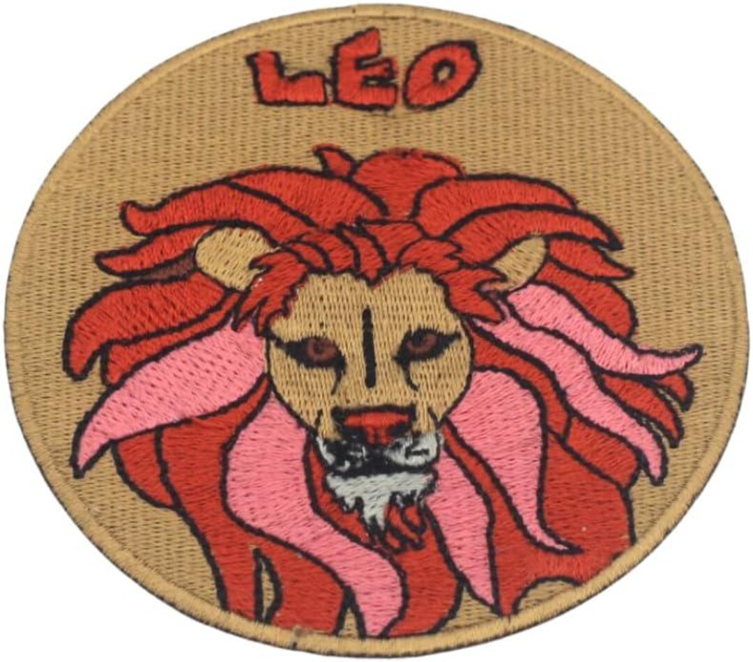 Leo Zodiac Patch – Embroidered Iron-on/sew-on Patch With Bold Lion Head ...