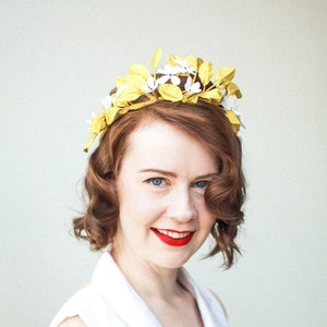 Gold Flower Crown for Classic Wedding / Grecian Inspired Flower Wreath ...