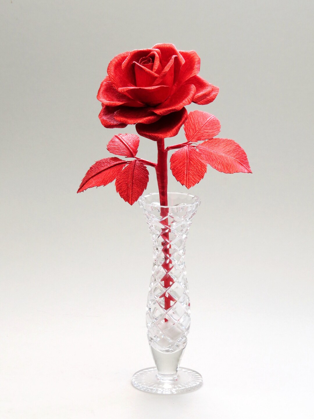 Ruby Red Paper Rose 40th Anniversary Gift for Wife / Metallic Red Rose ...