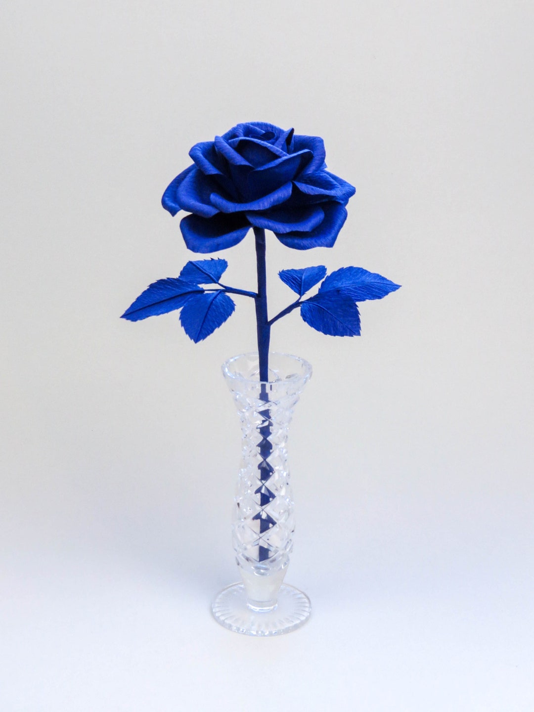 Paper Rose Blue Sapphire Anniversary Gift for Her / Sapphire Wedding ...