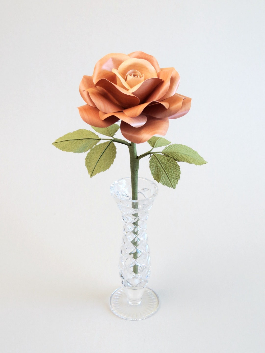Paper Willow Rose 9th Anniversary Gift for Her / Paper Willow Wood Rose ...