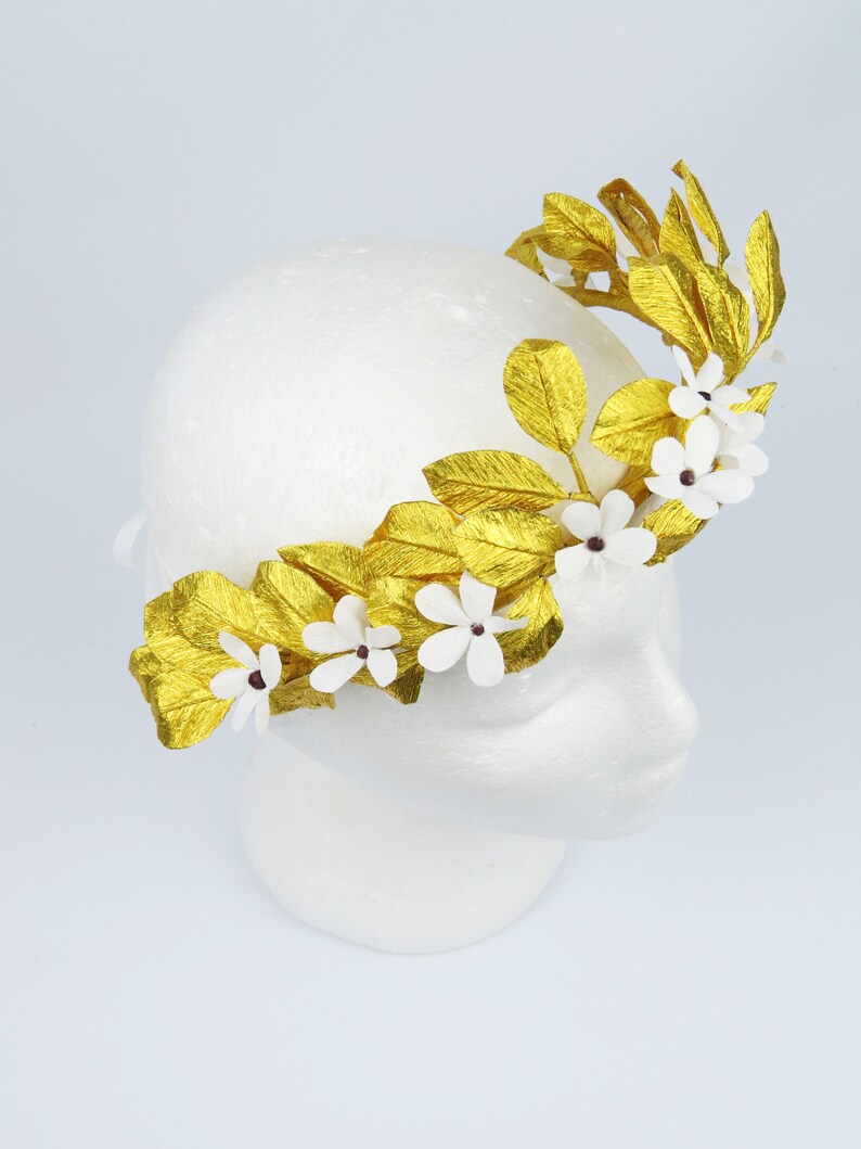 Gold Flower Crown for Classic Wedding / Grecian Inspired - Etsy