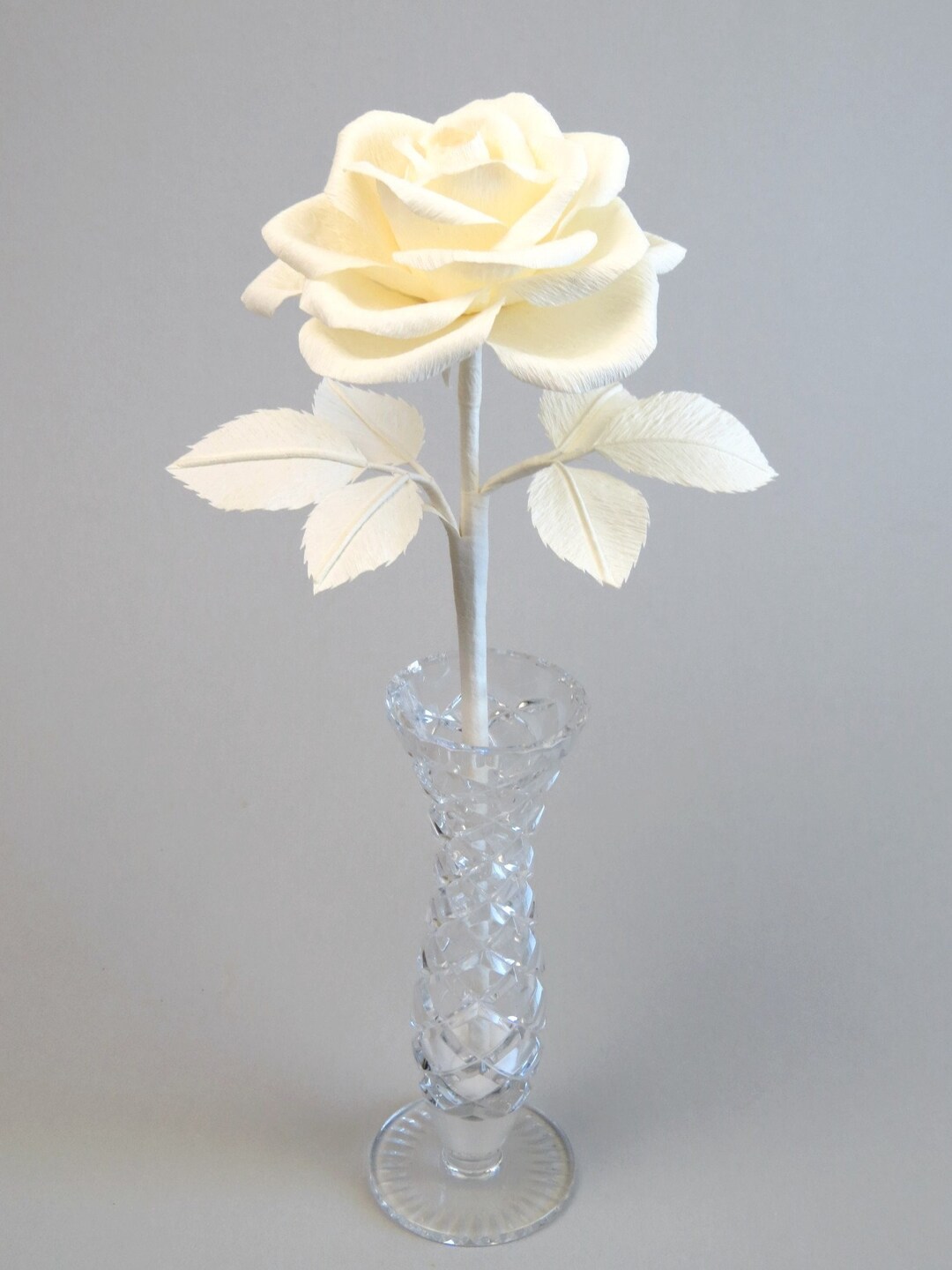 Paper Ivory Rose 14th Anniversary Gift for Her / Romantic Ivory Flower ...