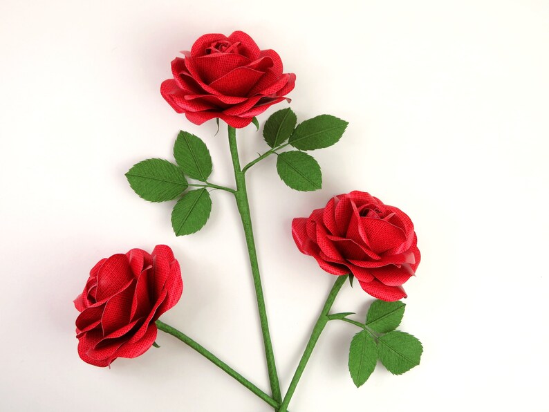 Red Paper Linen Rose 4th Anniversary Gift for Her / Paper - Etsy