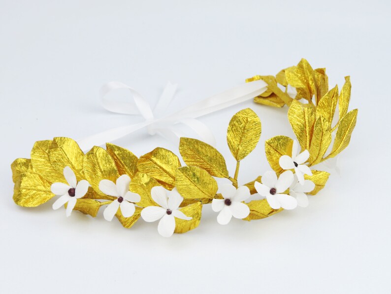 Gold Flower Crown for Classic Wedding / Grecian Inspired - Etsy