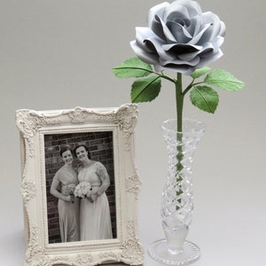 Paper Steel Rose 11th Anniversary Gift for Her / Paper Steel Flower for ...
