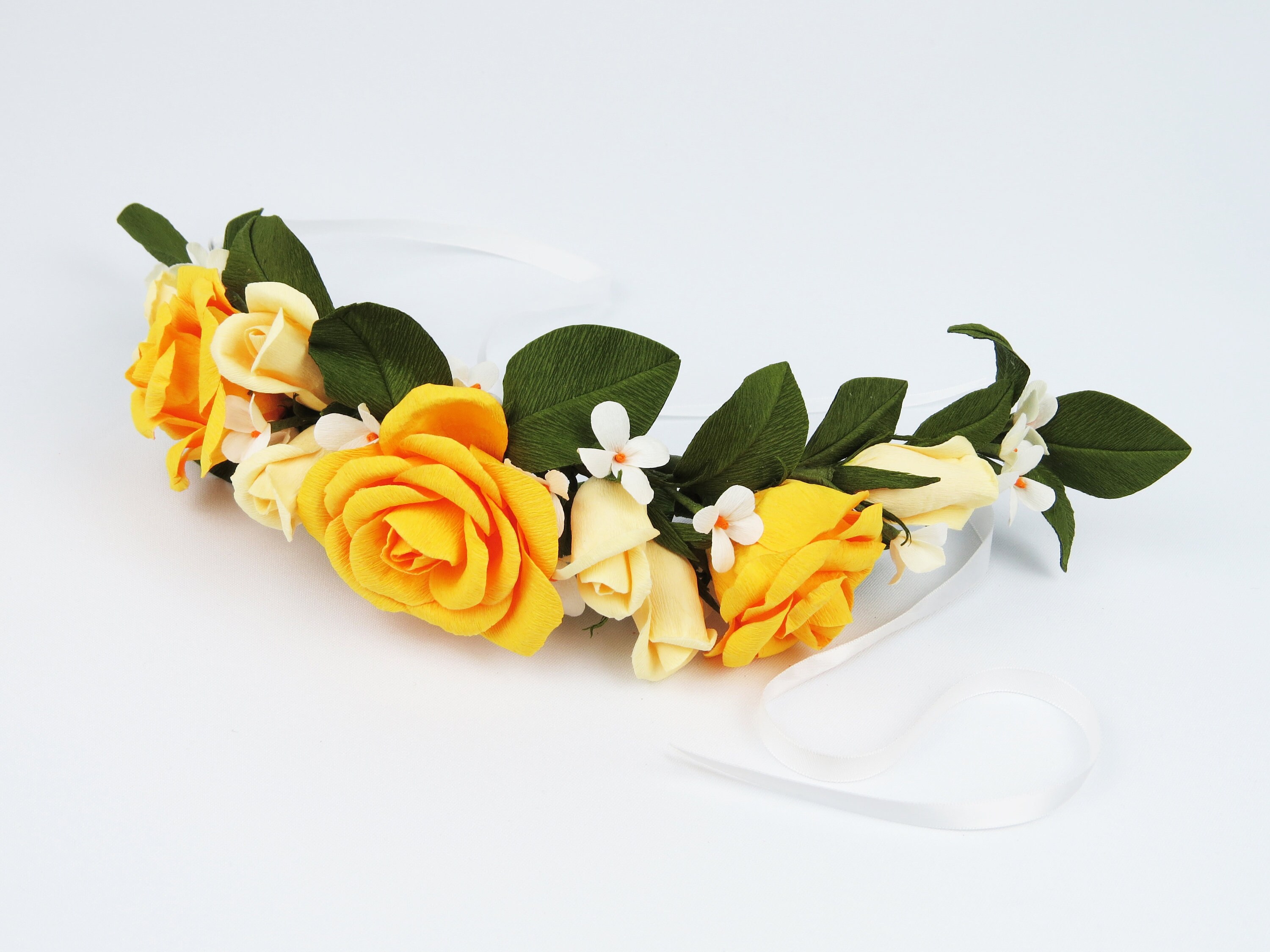 Yellow Rose Flower Crown for Bridal Shower / Vintage Inspired | Etsy