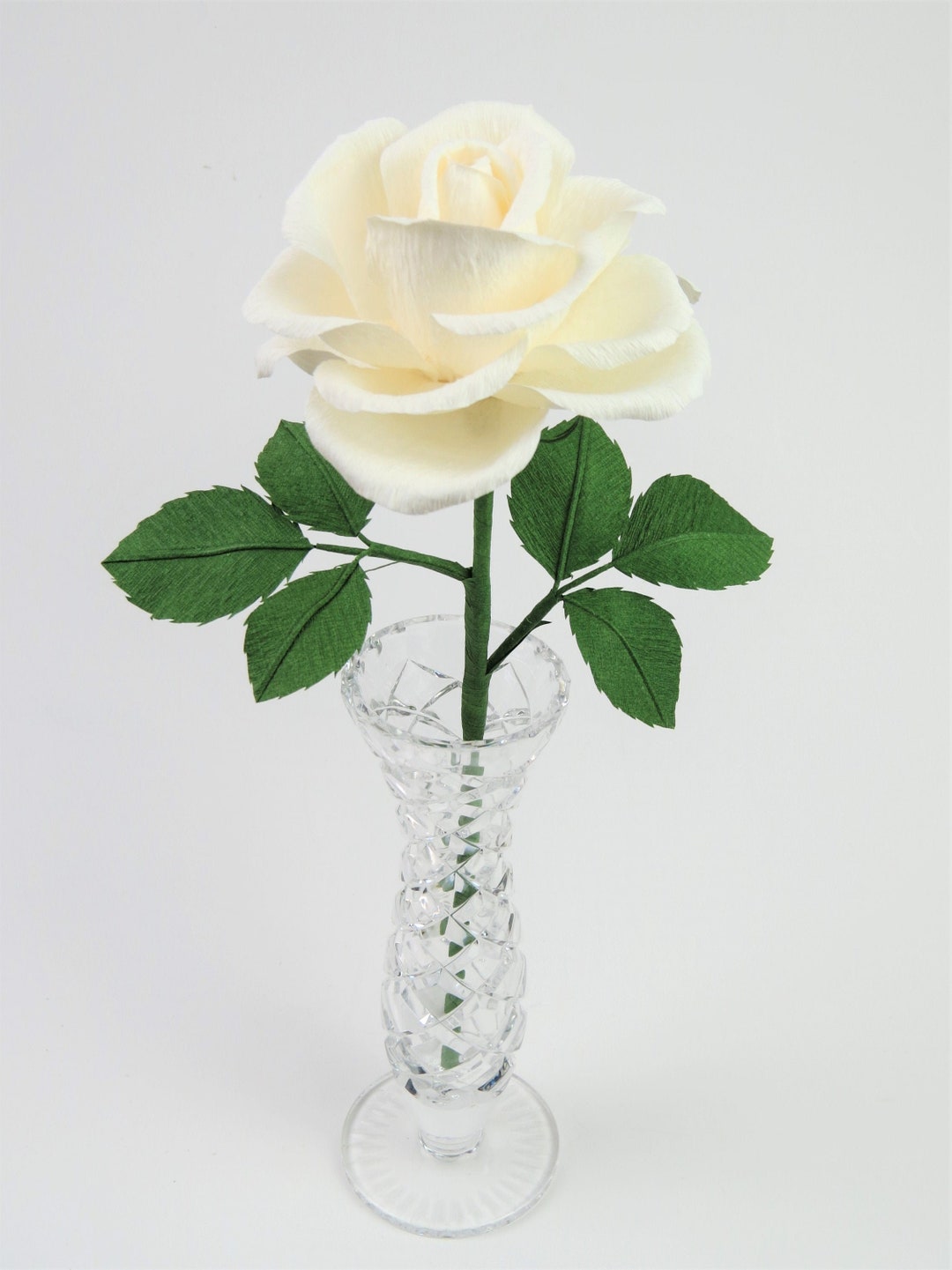 First Anniversary White Paper Rose Gift for Her / White Rose Paper ...