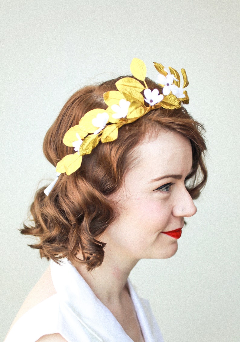 Gold Flower Crown for Classic Wedding / Grecian Inspired - Etsy