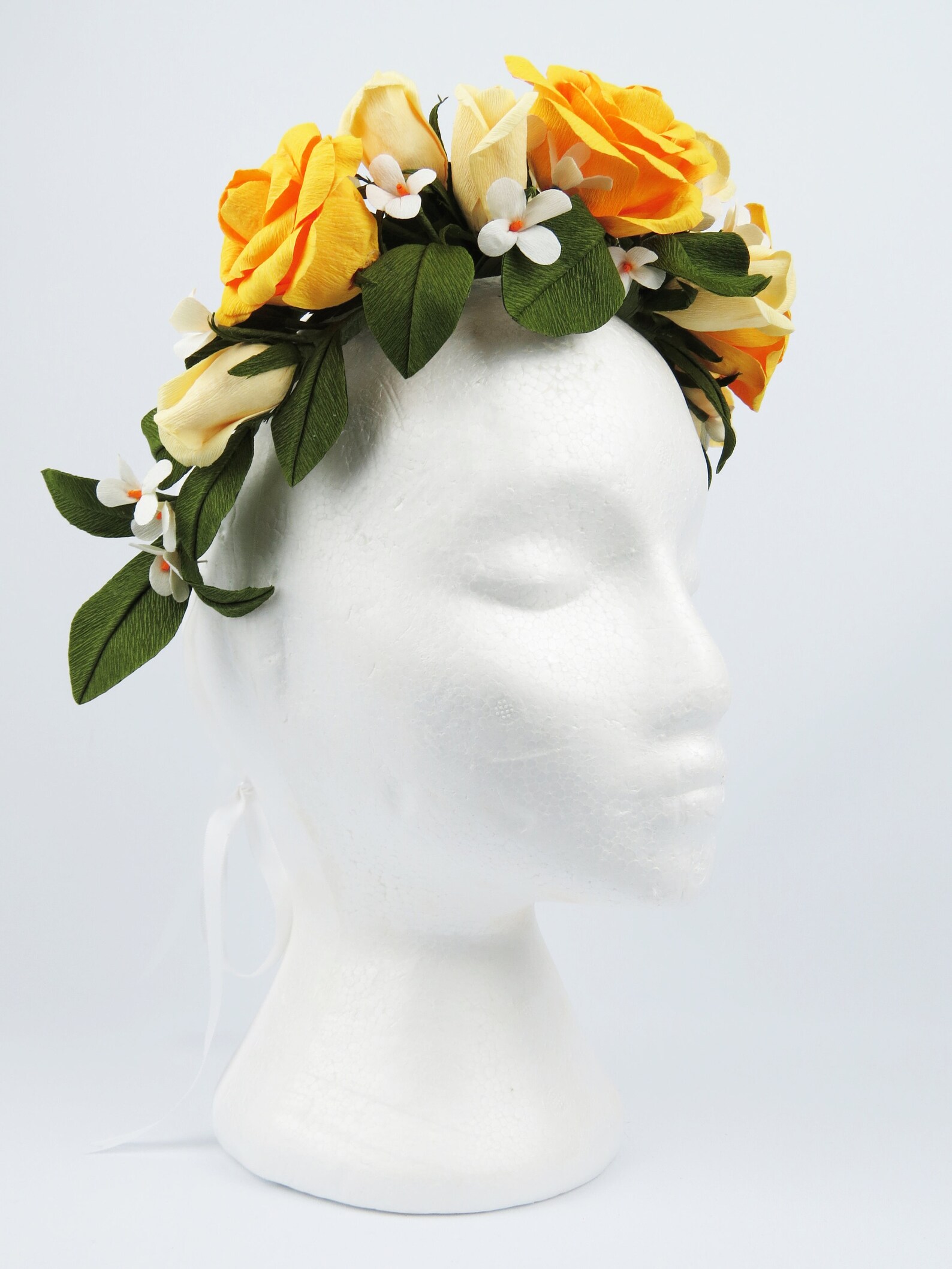 Yellow Rose Flower Crown for Bridal Shower / Vintage Inspired | Etsy