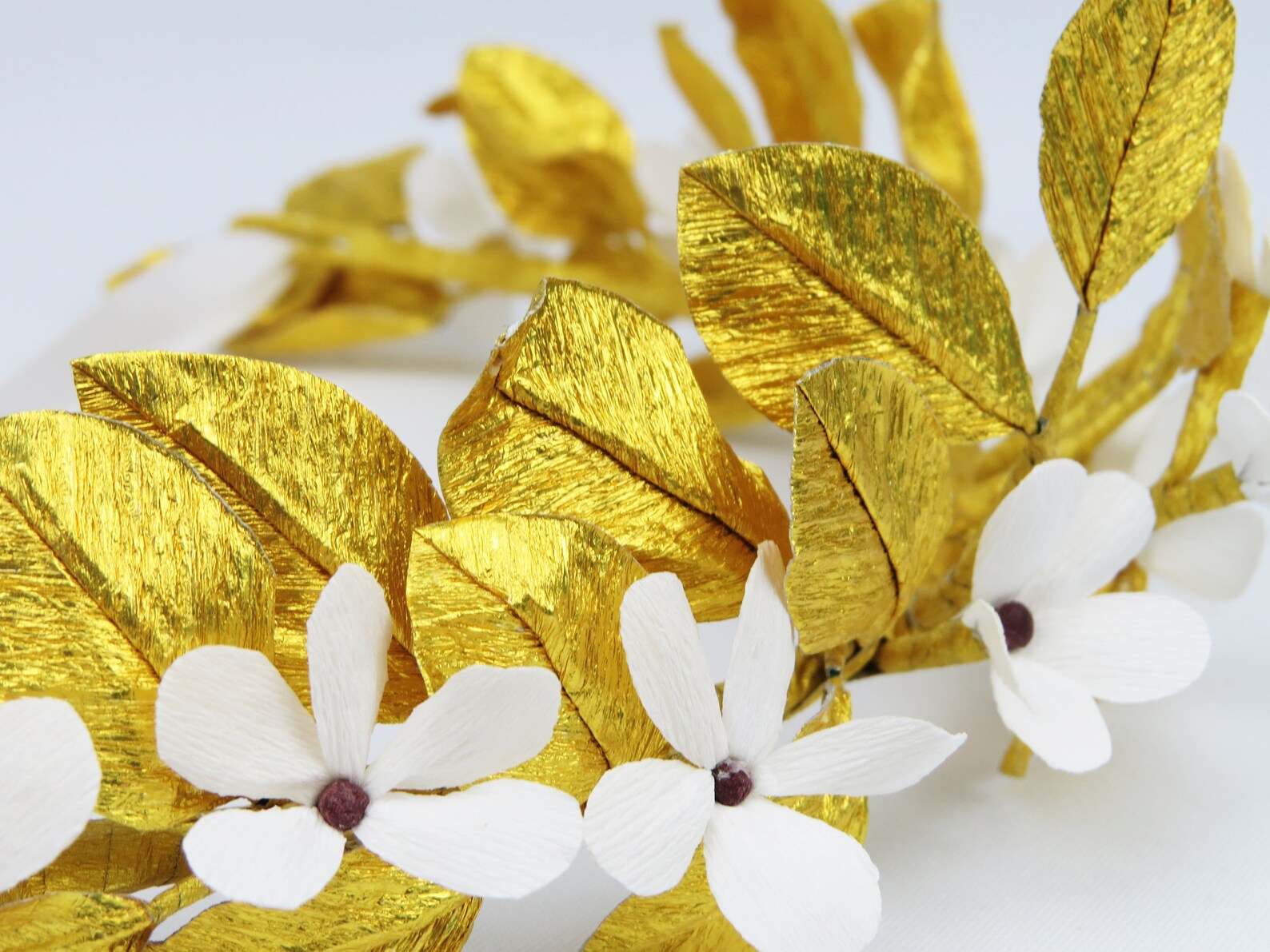 Gold Flower Crown for Classic Wedding / Grecian Inspired - Etsy