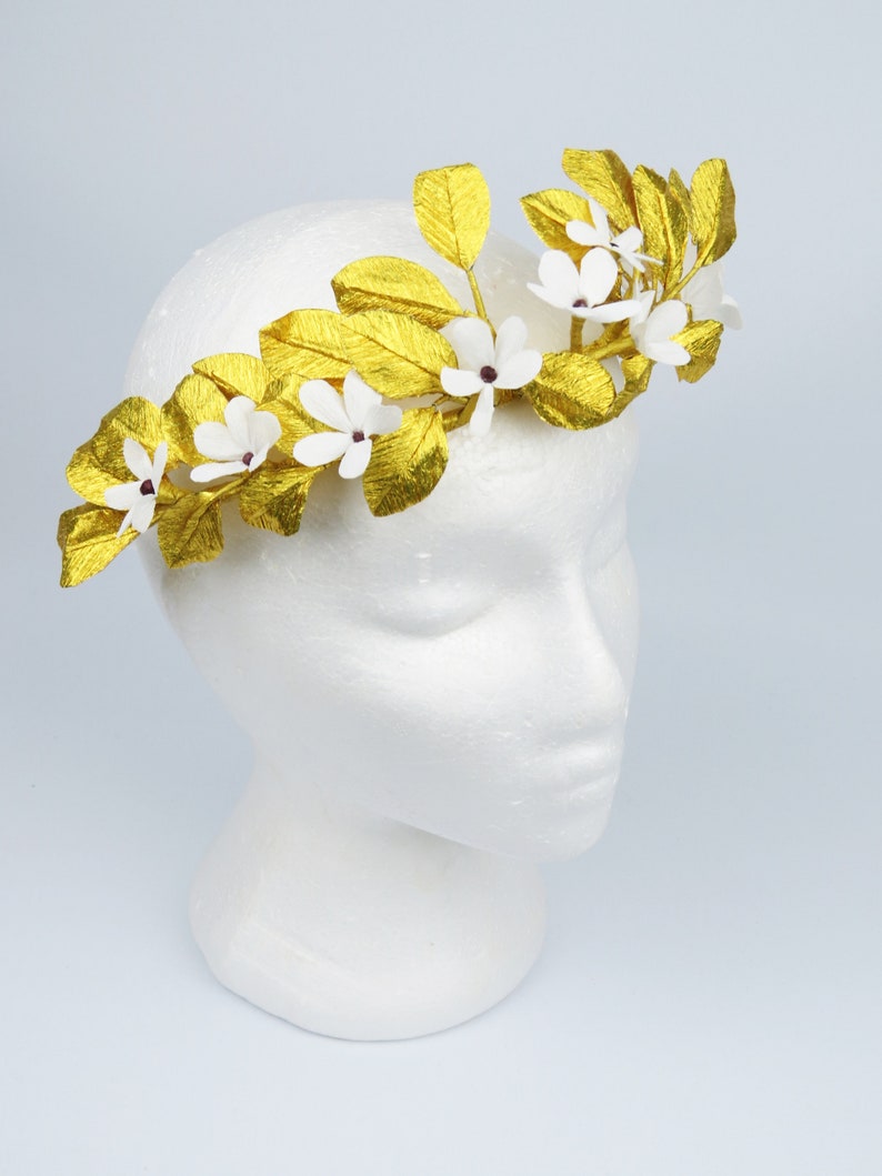 Gold Flower Crown for Classic Wedding / Grecian Inspired - Etsy