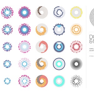 Printable Circles for Graphic Design, Dots, Icons, Fully Editable ...