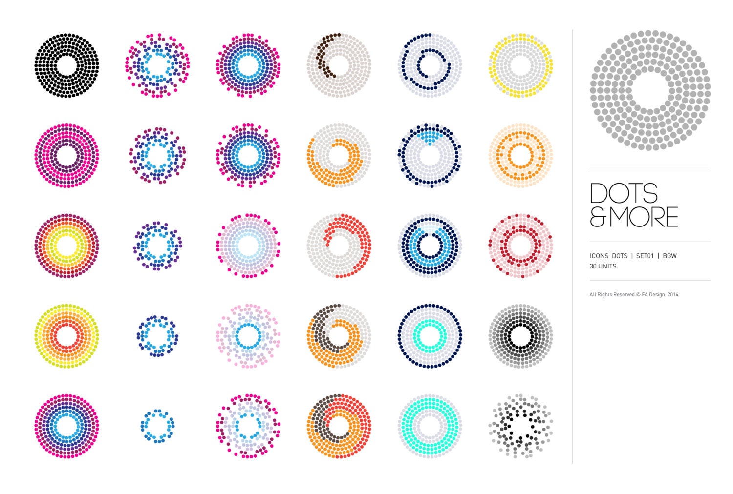 Printable Circles for Graphic Design, Dots, Icons, Fully Editable ...