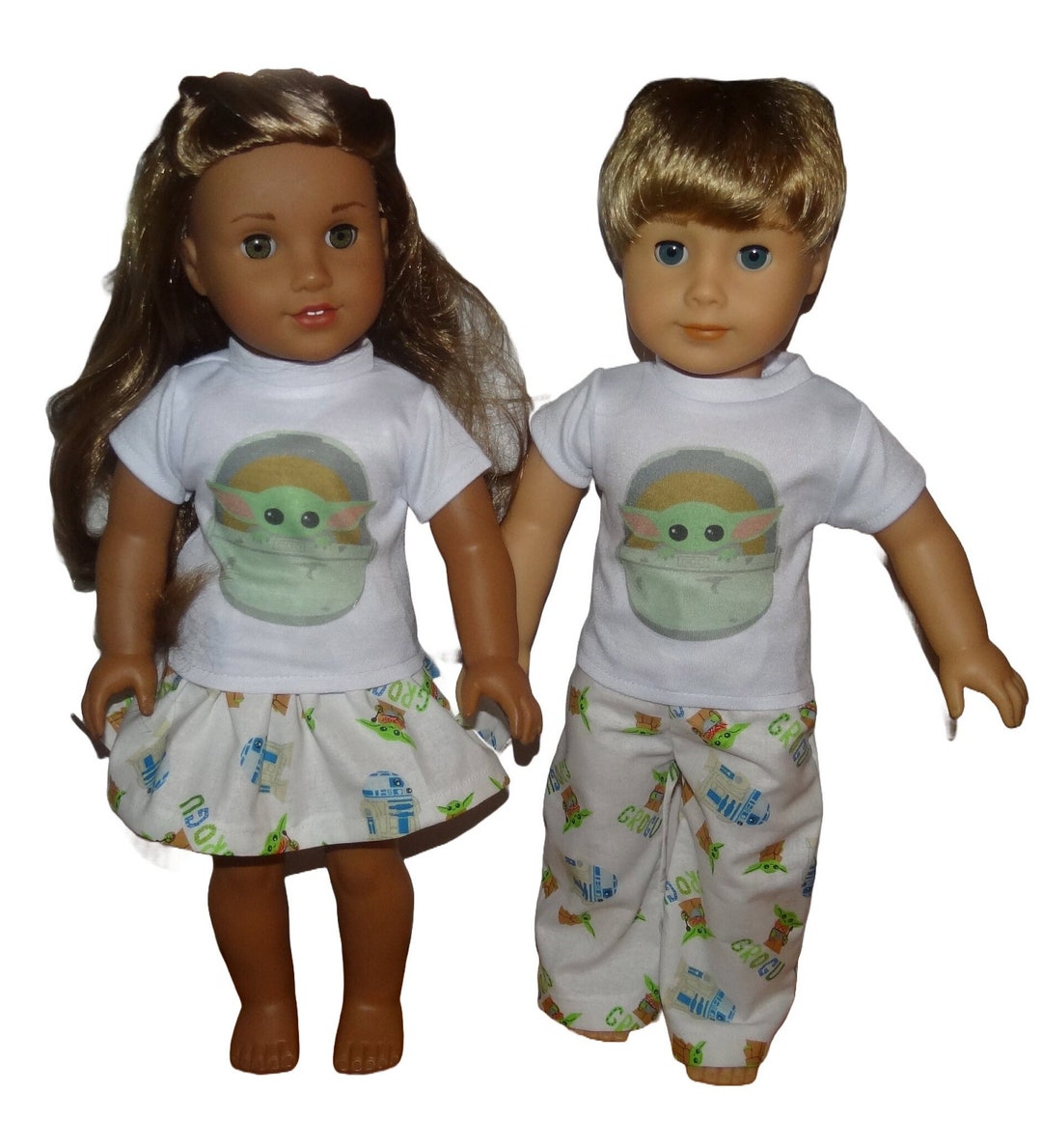 Yoda Baby Grogu Inspired Print Pant or Skirt Set 2PC 18 Inch Girl or ...